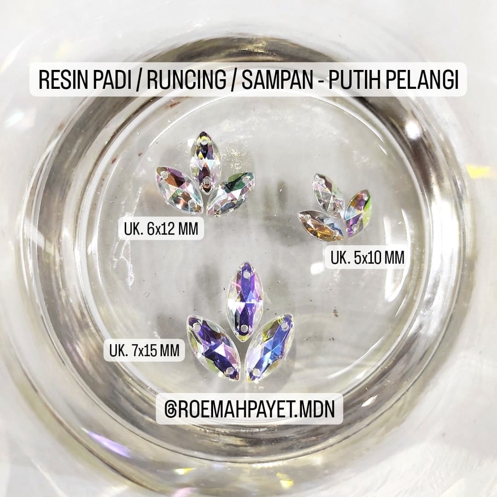 Jual (GRADE B) BATU / PAYET AKRILIK / PAYET KRISTAL JAHIT / RESIN ...