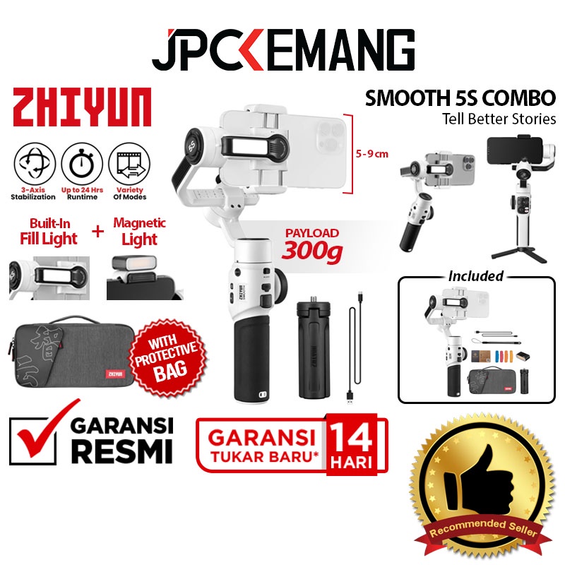 Jual Zhiyun Smooth 5S Combo Gimbal Stabilizer Smartphone HP Zhiyuntech ...