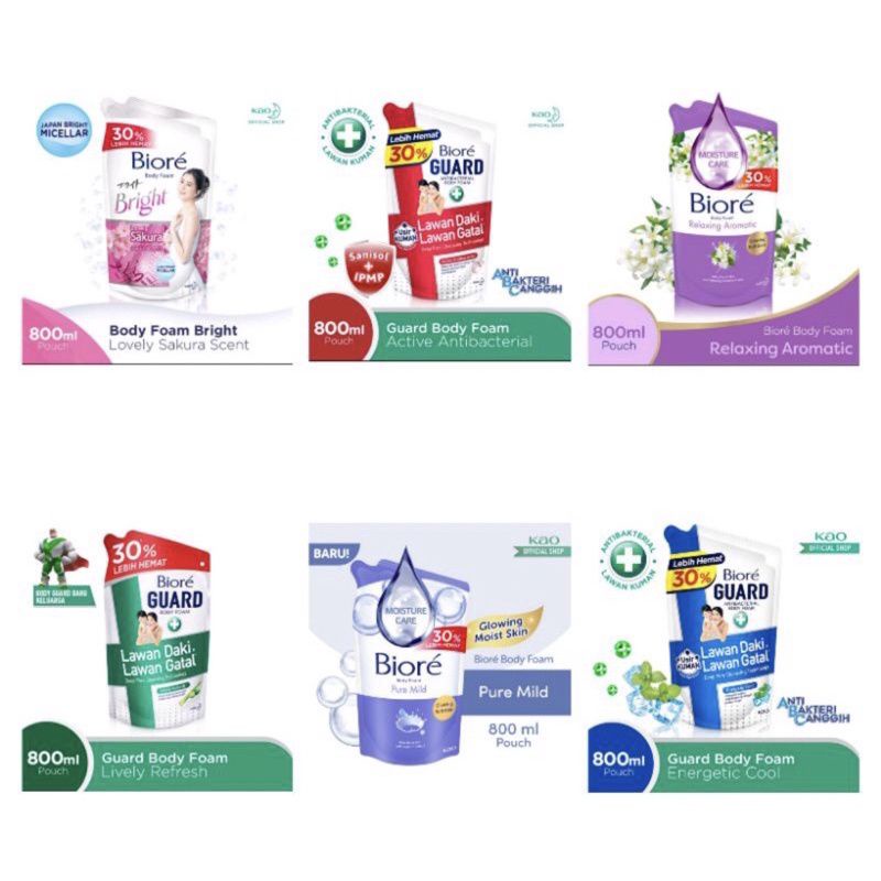 Jual Biore Body Wash Sabun Mandi Refil 800ml | Shopee Indonesia