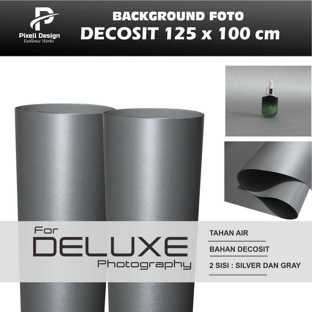 Jual Background Foto / Alas Foto Double Sided Silver dan Gray, Decosit Deluxe 125 x 100 Cm ...