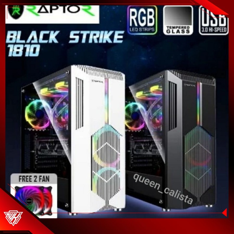 Jual CASING Gaming Case 3 Power Up RAPTOR Black Strike 1810 - White ...