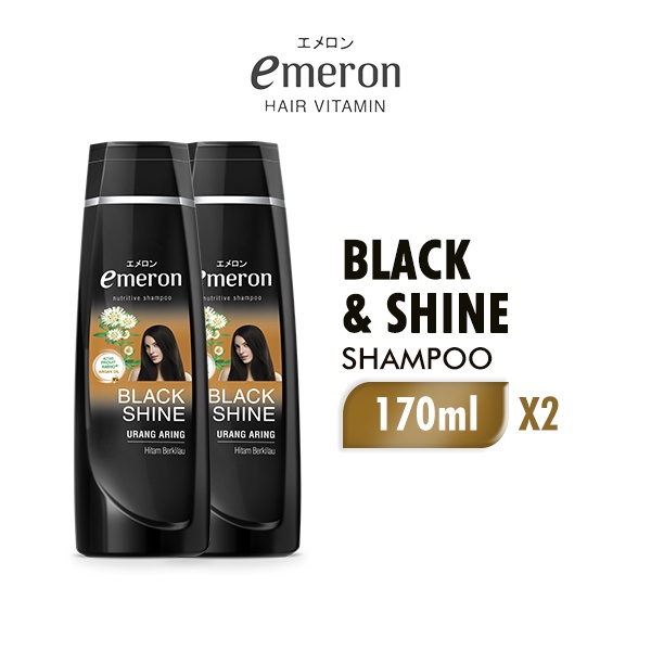 Jual Emeron Shampoo Black & Shine Botol 170 ml x2 | Shopee Indonesia