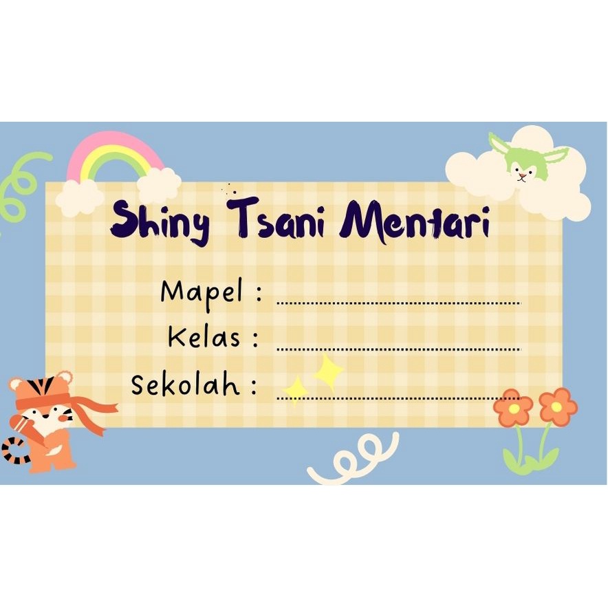 Jual Label sticker buku pelajaran sekolah custom bisa menggunakan Nama ...