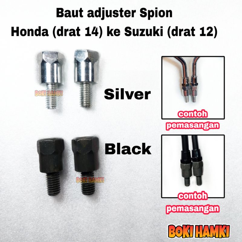 Jual baut Adjuster spion Honda drat 14 ke Suzuki Drat 12 Baut sambungan ...