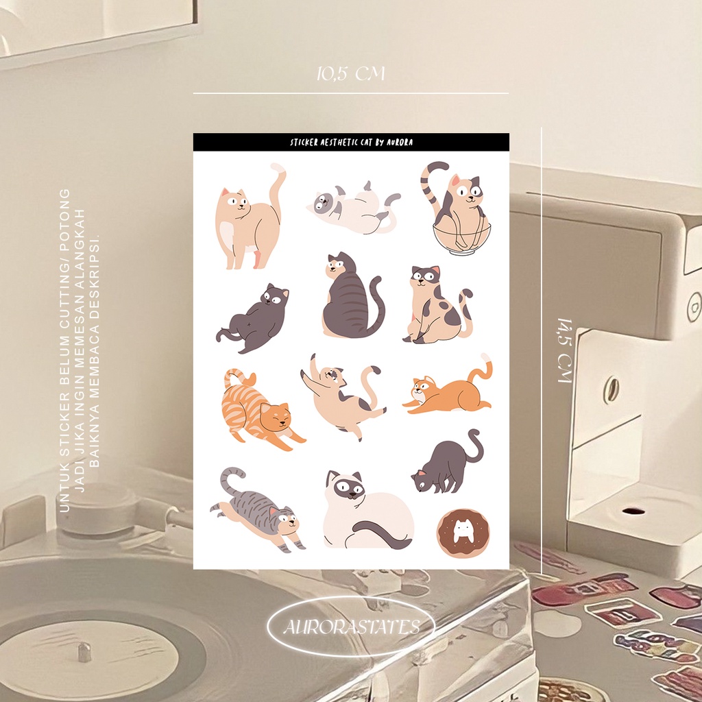 Jual Cute Cat Sticker Aesthetic Pack | Stiker cat aesthetic | sticker ...