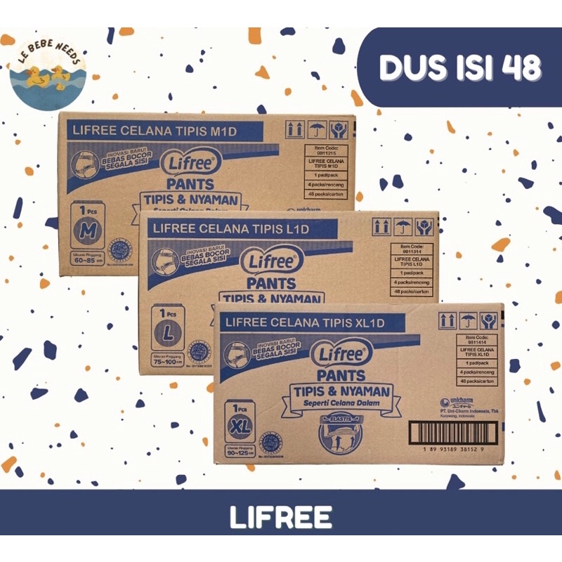 Jual Lifree Pants Popok Celana Dewasa Dus Isi 48 Sachet - Kemasan Renceng Size M L XL - Popok ...