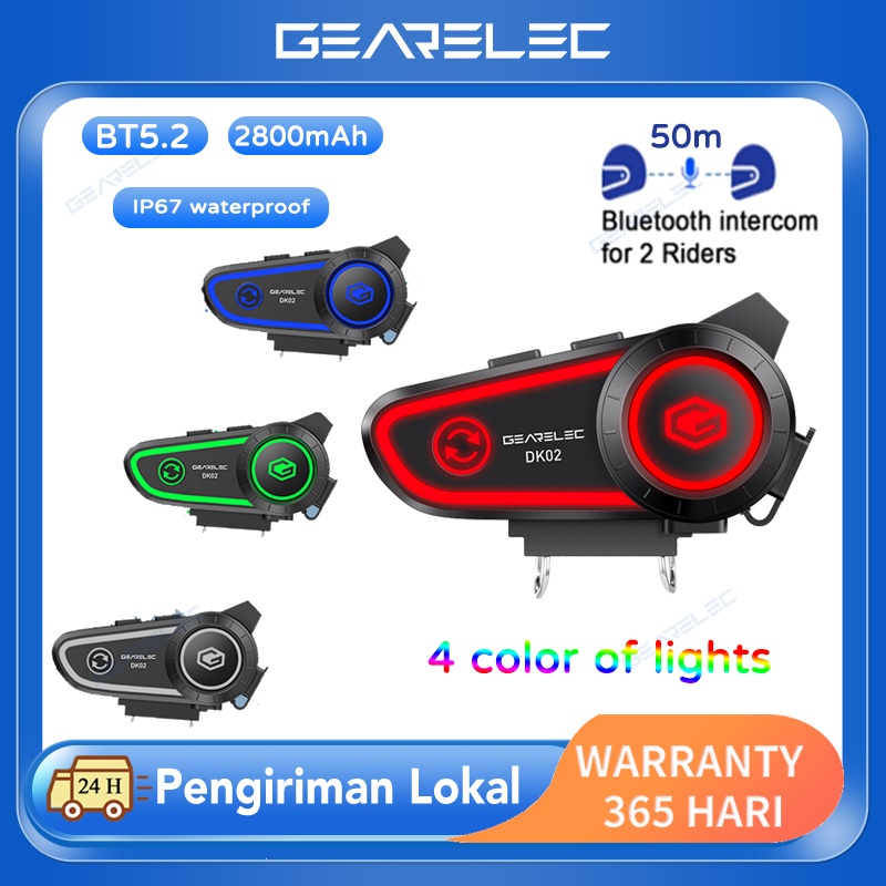 Jual GEARELEC DK02 Helm Sepeda Motor Bluetooth Intercom Headset 2 ...