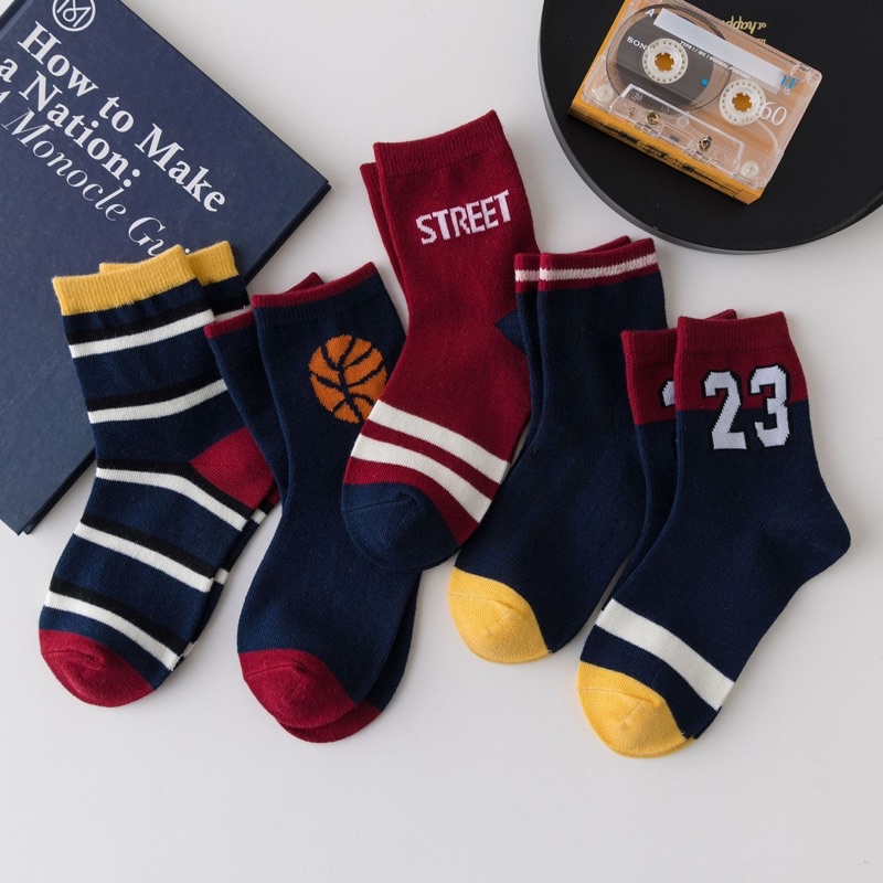 Jual [Mr.Gabor] 5 pasang kaos kaki anak fashion dan olahraga | Shopee ...