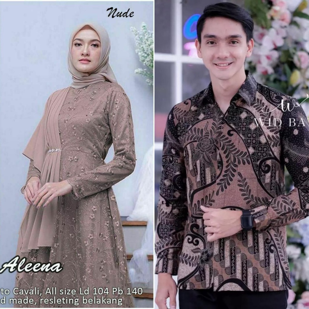 Jual Gamis Couple Dress Muslim Lebaran Batik Pesta kondangan Wedding ...