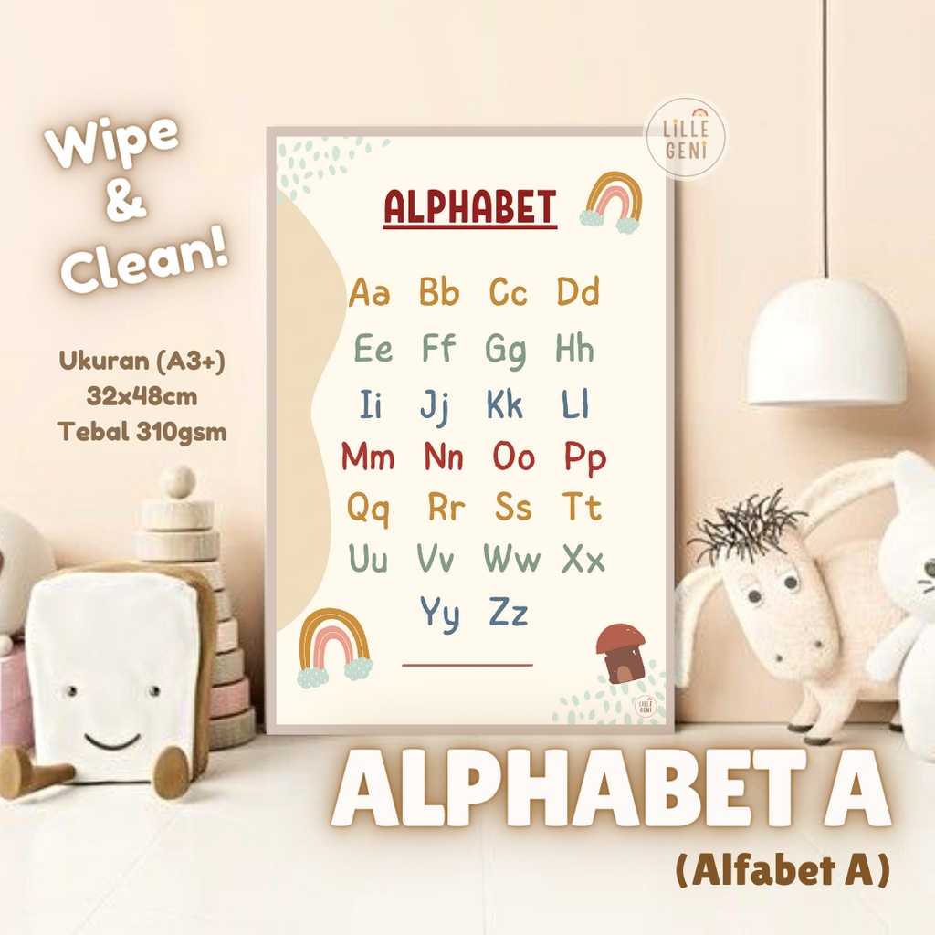 Jual (LGN) ALPHABET (Abjad) - Wipe Clean! Poster Aesthetic Premium ...