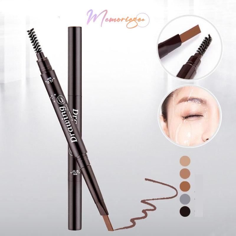 Jual COD&Ready Eyebrow Pensil 2 in 1 Waterproof Alis Drawing Automatic Pencil + Alis Sikat 2in1 ...