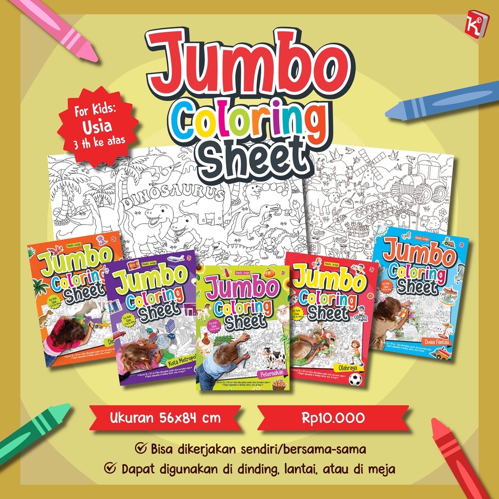 Jual Lembar Mewarnai Ukuran Besar: Jumbo Coloring Sheet - Hanifa Jeslyn ...