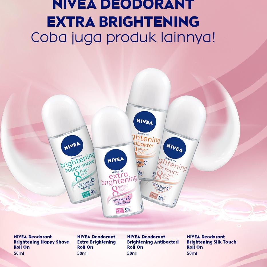 Jual Newヤ NIVEA Deodorant Extra Whitening Roll-On 50 ml Triplepack | Shopee Indonesia