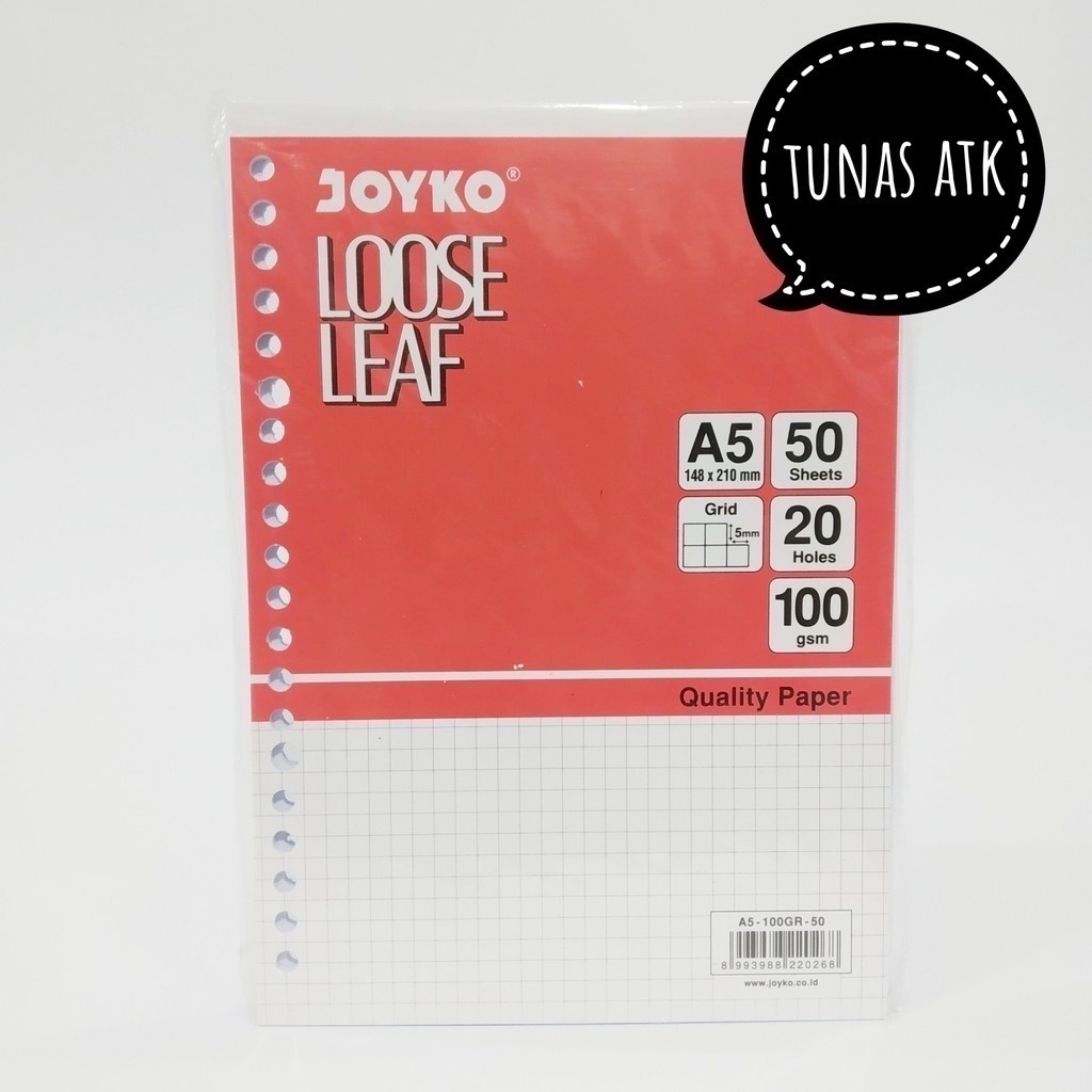 Jual JOYKO LOOSE LEAF GRID A5 50 LEMBAR | Shopee Indonesia