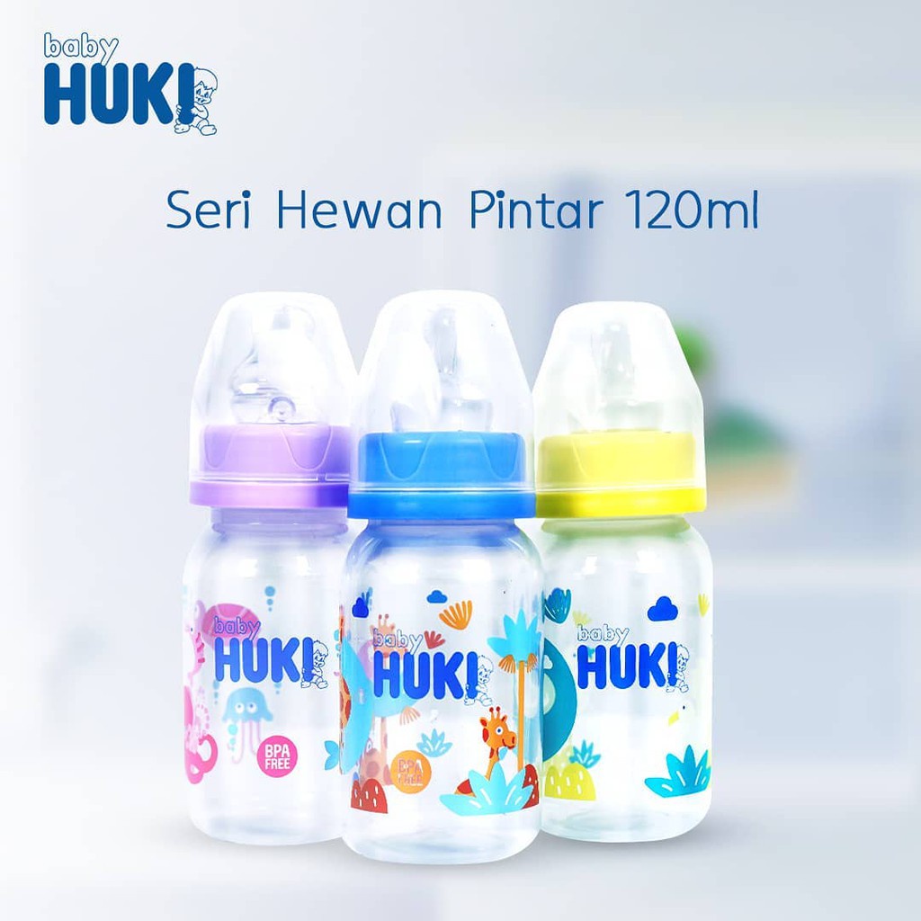 Jual ok_ngeng (ORI) HUKI Botol Susu PP SP Ukuran 120ML Dot Bulat ...