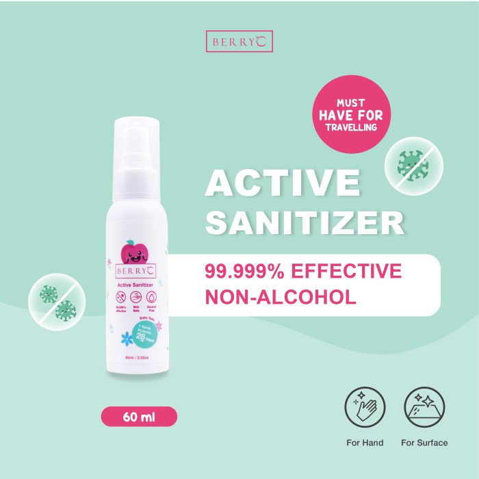 Jual TEVO BERRYC ACTIVE SANITIZER WATER DISINFECTANT HINGGA 28 HARI (60ML) | Shopee Indonesia