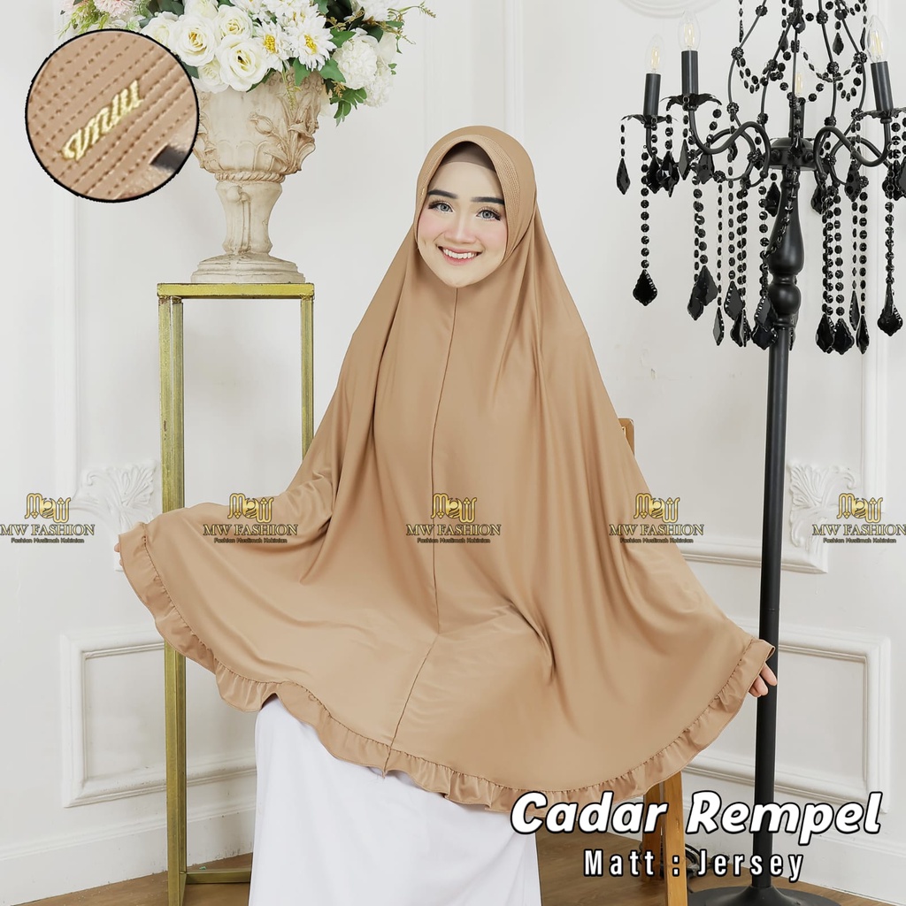 Jual MAWADDAH Khimar Cadar Jersey Super Jumbo Model Rempel/Jilbab Umroh Bergo Niqob /Hijab Super ...