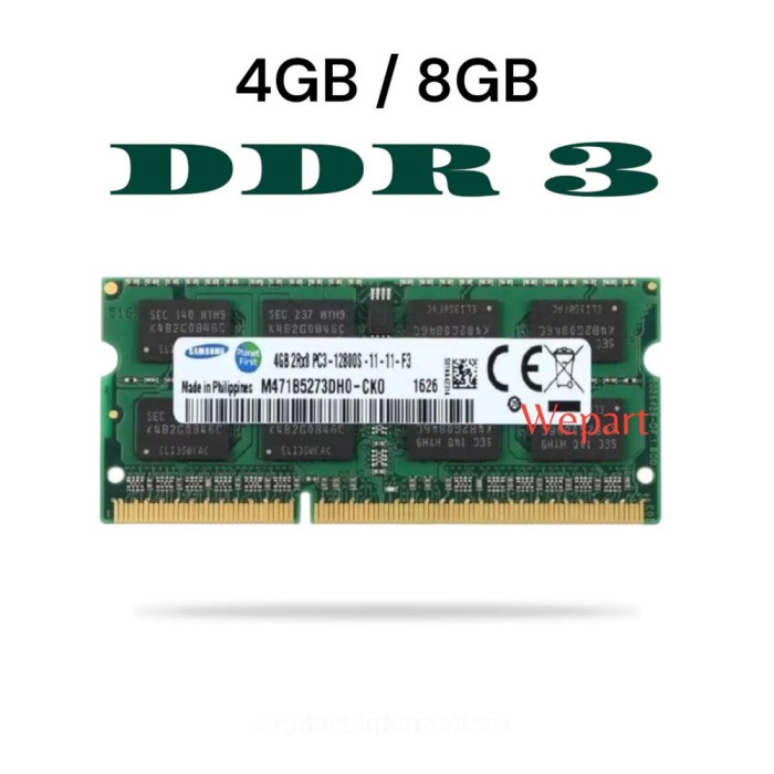 Jual MEMORY RAM LAPTOP SAMSUNG 4GB 8GB DDR3 12800 MHz RAM SODIMM ...