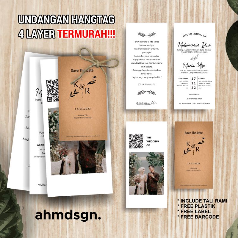 Jual UNDANGAN ESTETIK HANG TAG 4LAYER | Shopee Indonesia