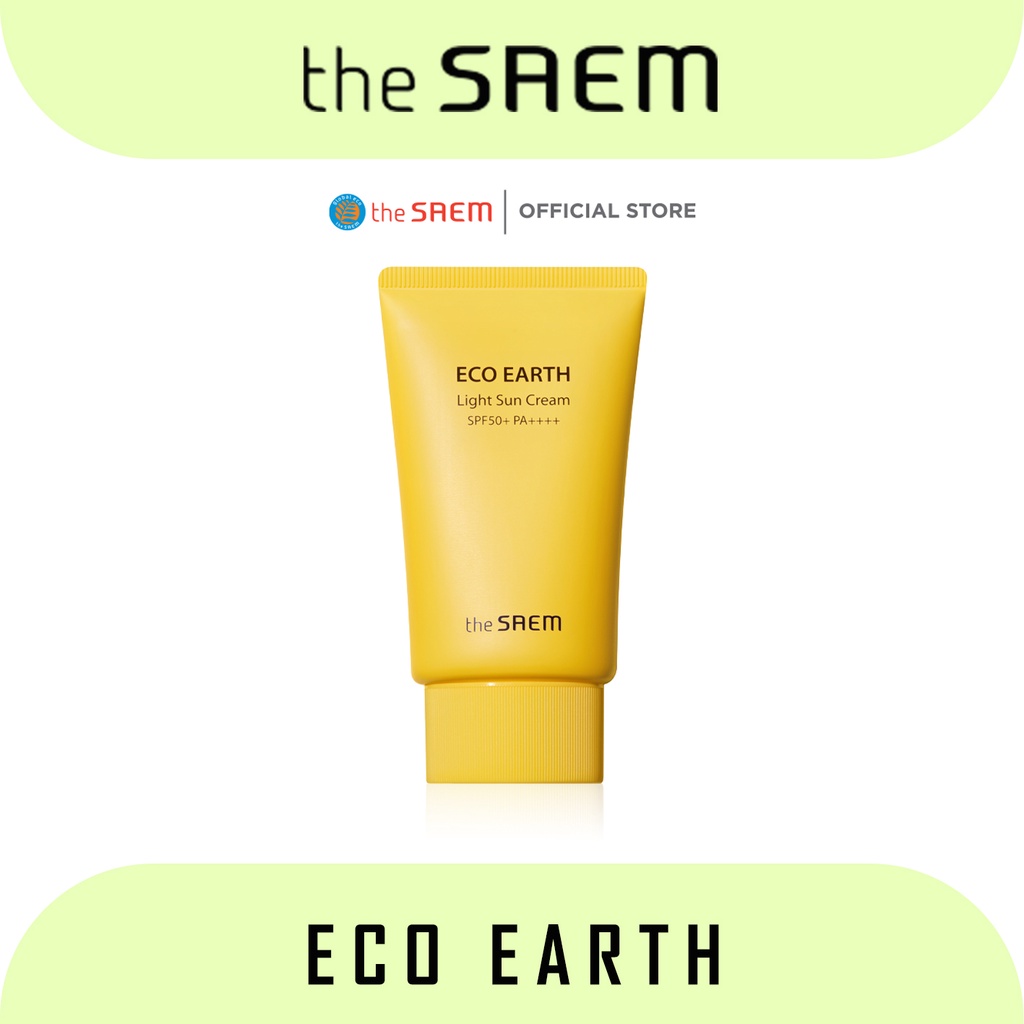 Jual Sun Cream Merk The Saem Eco Earth Light Sun Cream SPF50+++ PA++++ 50g | Shopee Indonesia
