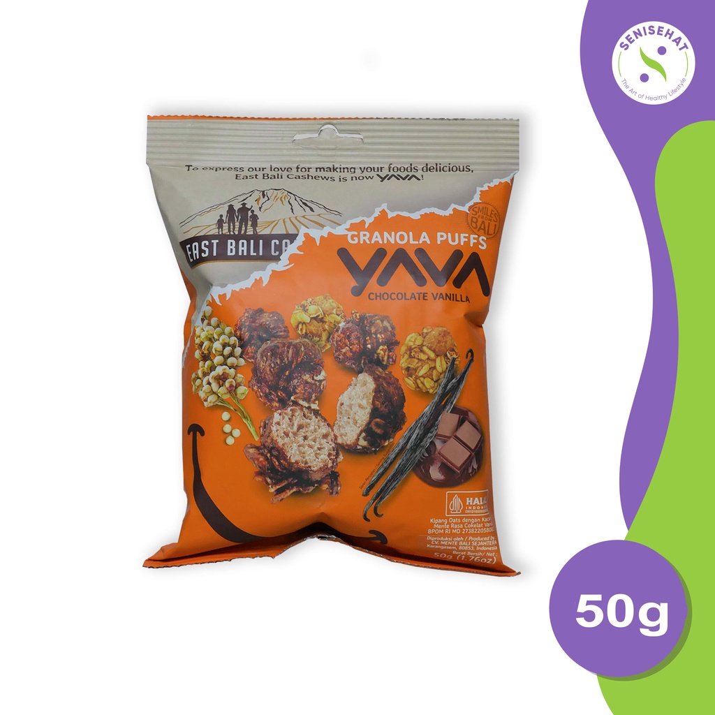 Jual YAVA Granola Puffs Chocolate Vanilla 50g/Senisehat | Shopee Indonesia