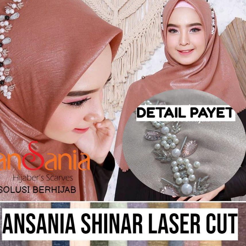 Jual Nwm16 PAYET ANSANIA SHINAR LASER CUT Hijab Pesta Acara Glamour Gliter Hijab Segi empat ...