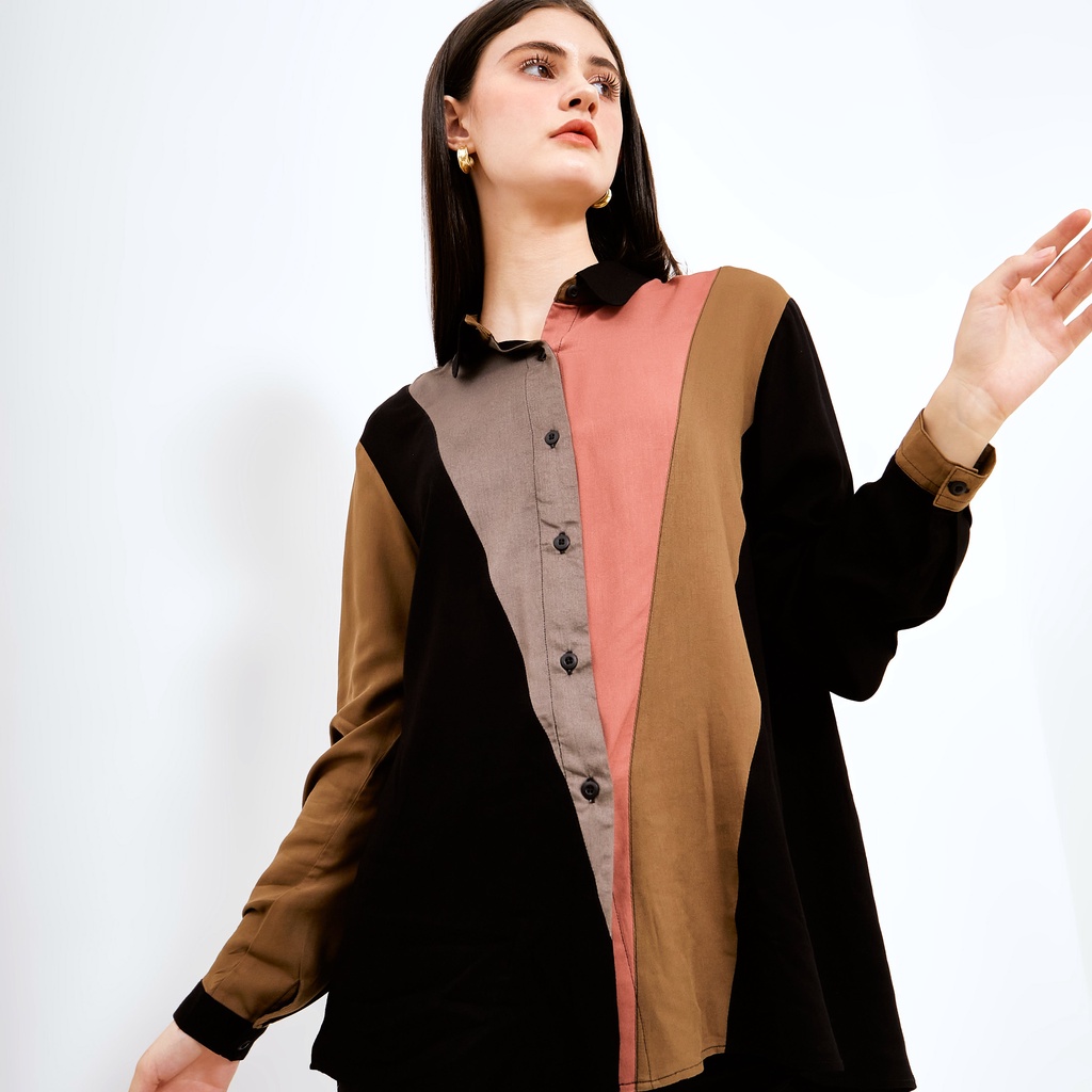 Jual DASHA BLACK - BROWN TOP | Shopee Indonesia