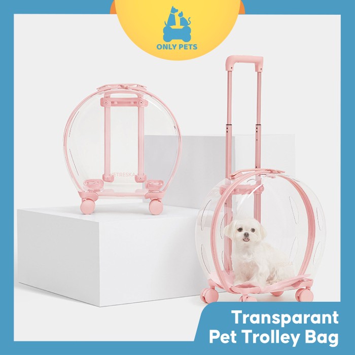 Jual ONLY PETS Tas Koper Dorong Anjing Kucing Transparan Premium 4 roda ...