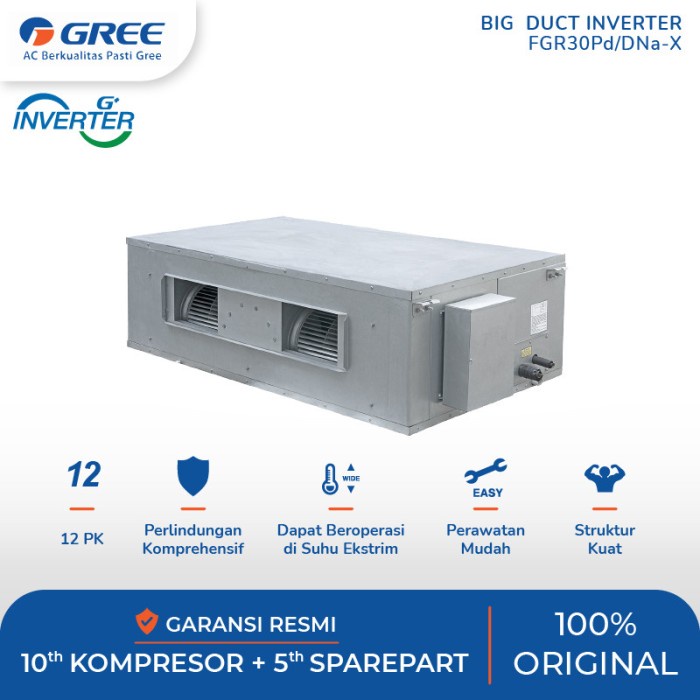 Jual TERBAIK GREE AC 12 PK FGR30PD/DNA-X BIG DUCT TYPE R410A-INVERTE ...