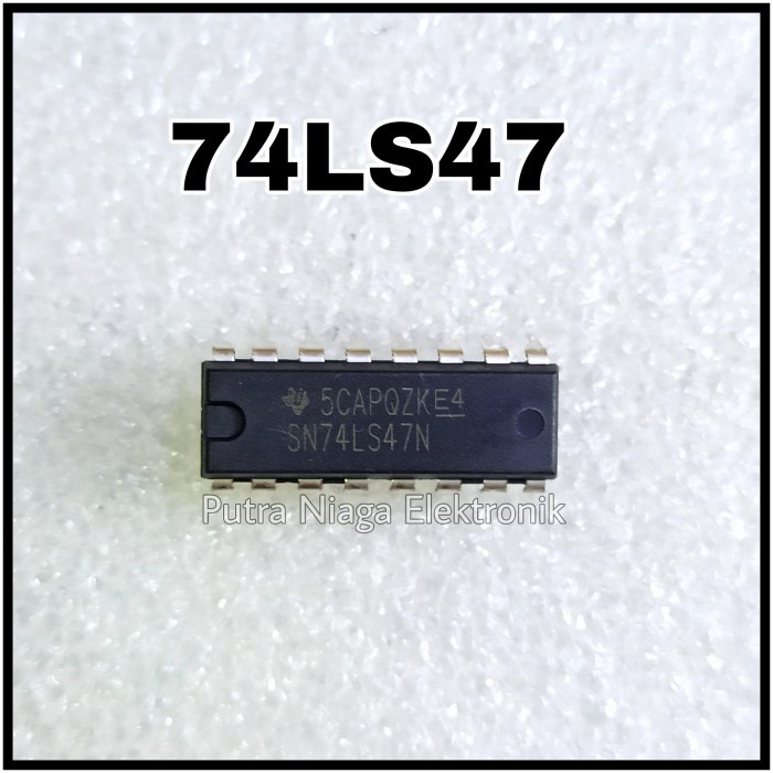 Jual ic TTL 7447 74LS47 BCD to Seven Segment Decoder SN74LS47N Dip 16p ...