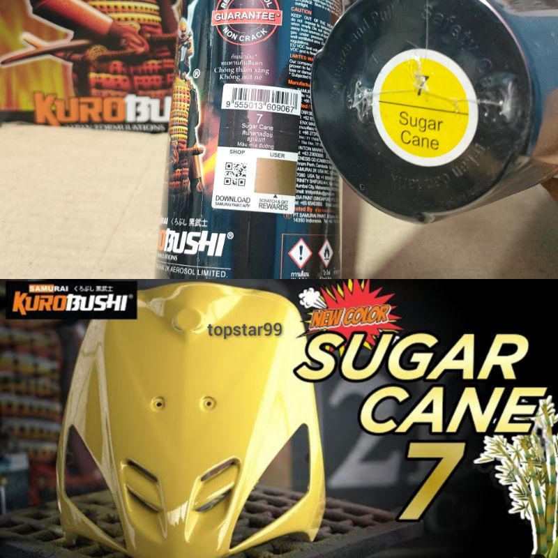 Jual Pilok Pilox Cat Samurai Sugar Cane 7 Kuning 400ml Cat Semprot Samurai Paint Kurobushi ...