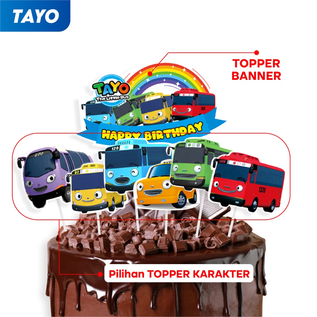 Jual Topper Cake Karakter - topper cake happy birthday - Tayo - Frozen ...