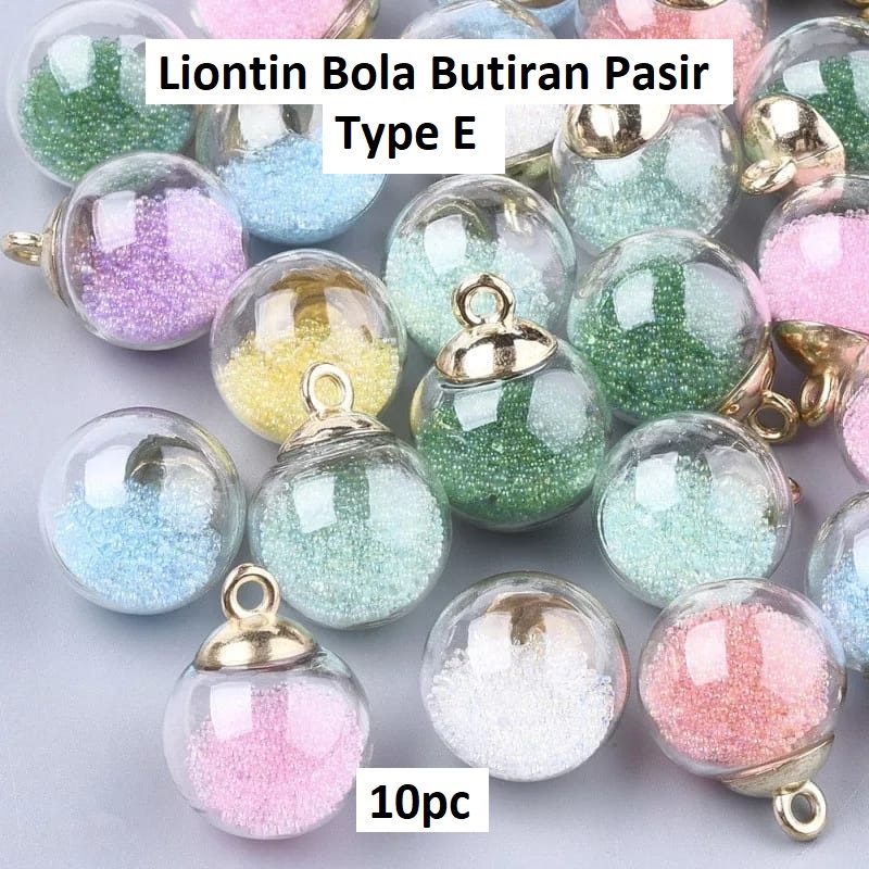 Jual Liontin bola kaca transparan Type E Model Butiran Pasir diy Harga ...