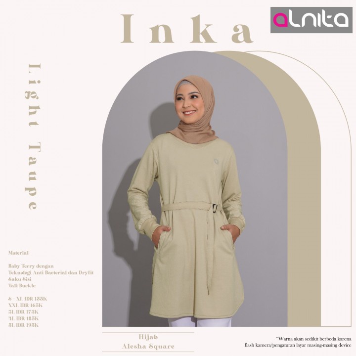 Jual INKA LIGHT TAUPE TUNIK ORIGINAL BY ALNITA BAJU BUSANA MUSLIM ...