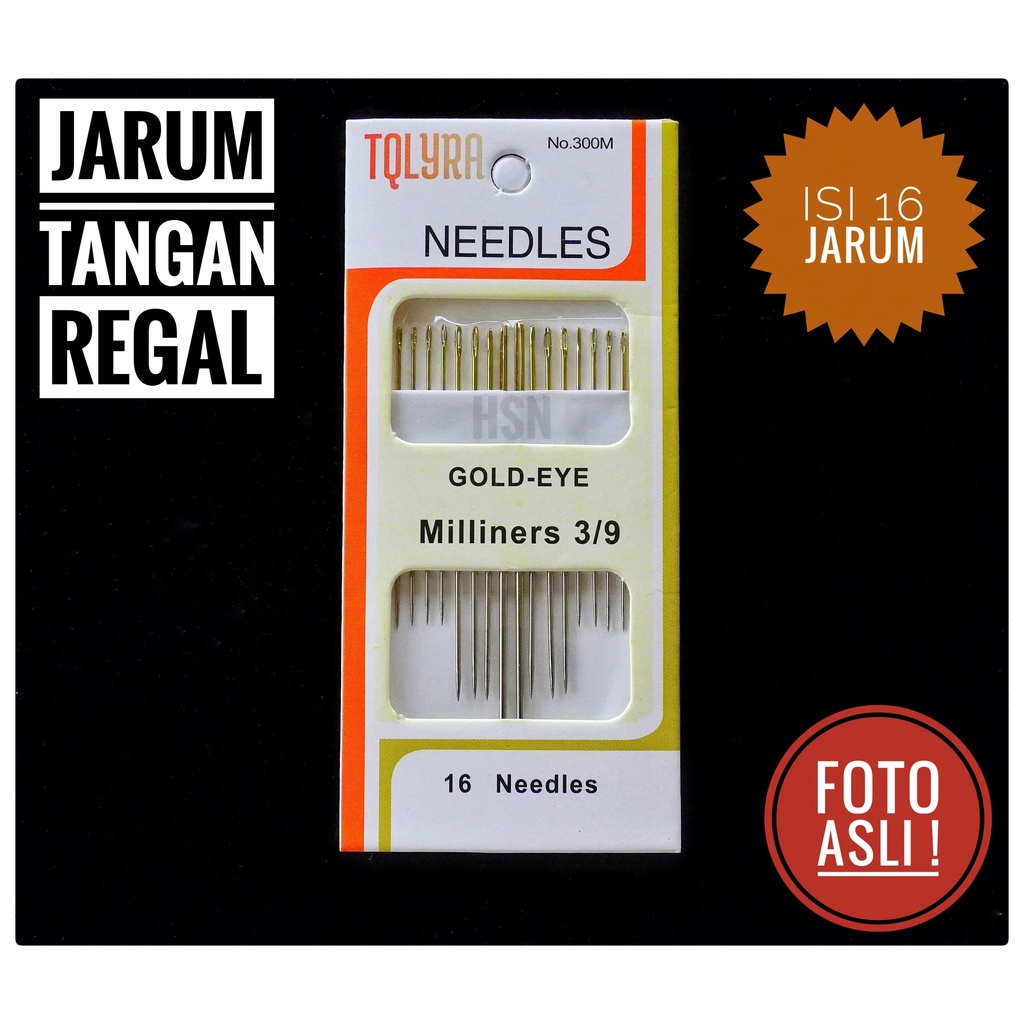 Jual jarum jahit tangan regal gold eye 3/9 | Shopee Indonesia