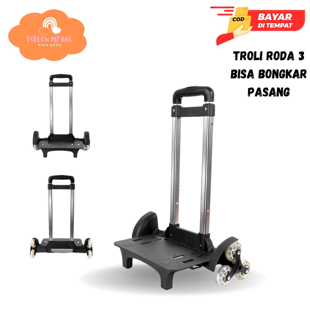 Jual Trolley roda 3 penambahan Tas Troli anak sekolah Trolly roda untuk ...