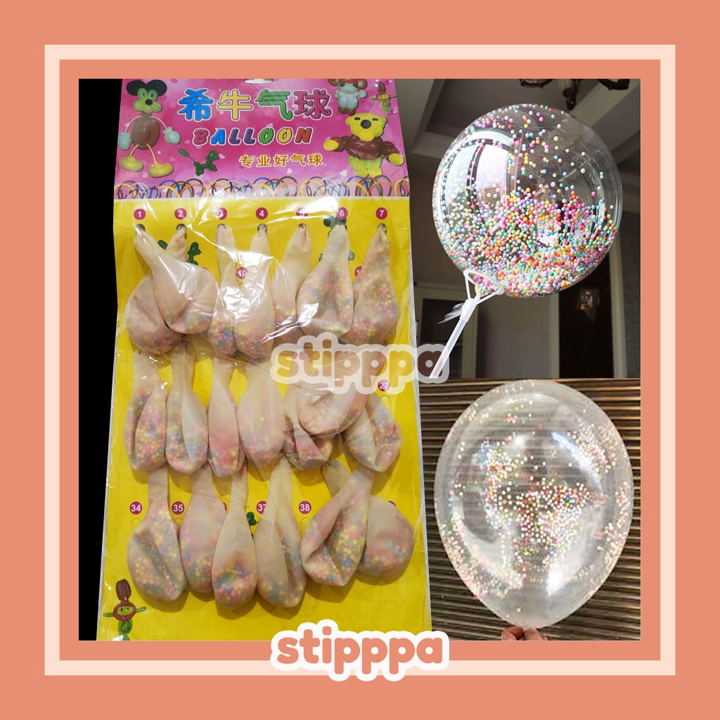 Jual [ ISI 20 PCS ] BALON ISI BOLA LEMBARAN PAPAN / PERLENGKAPAN HIASAN ...