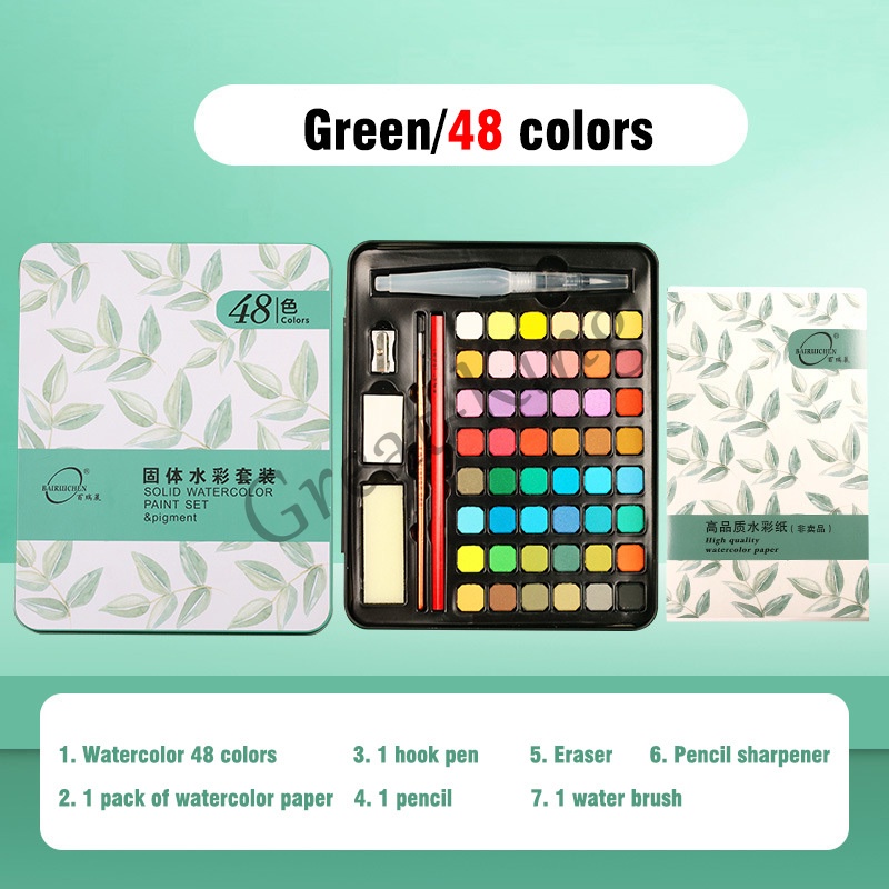 Jual 36/48 cat air Watercolor set - Set Alat Cat Air (termasuk kuas dan ...