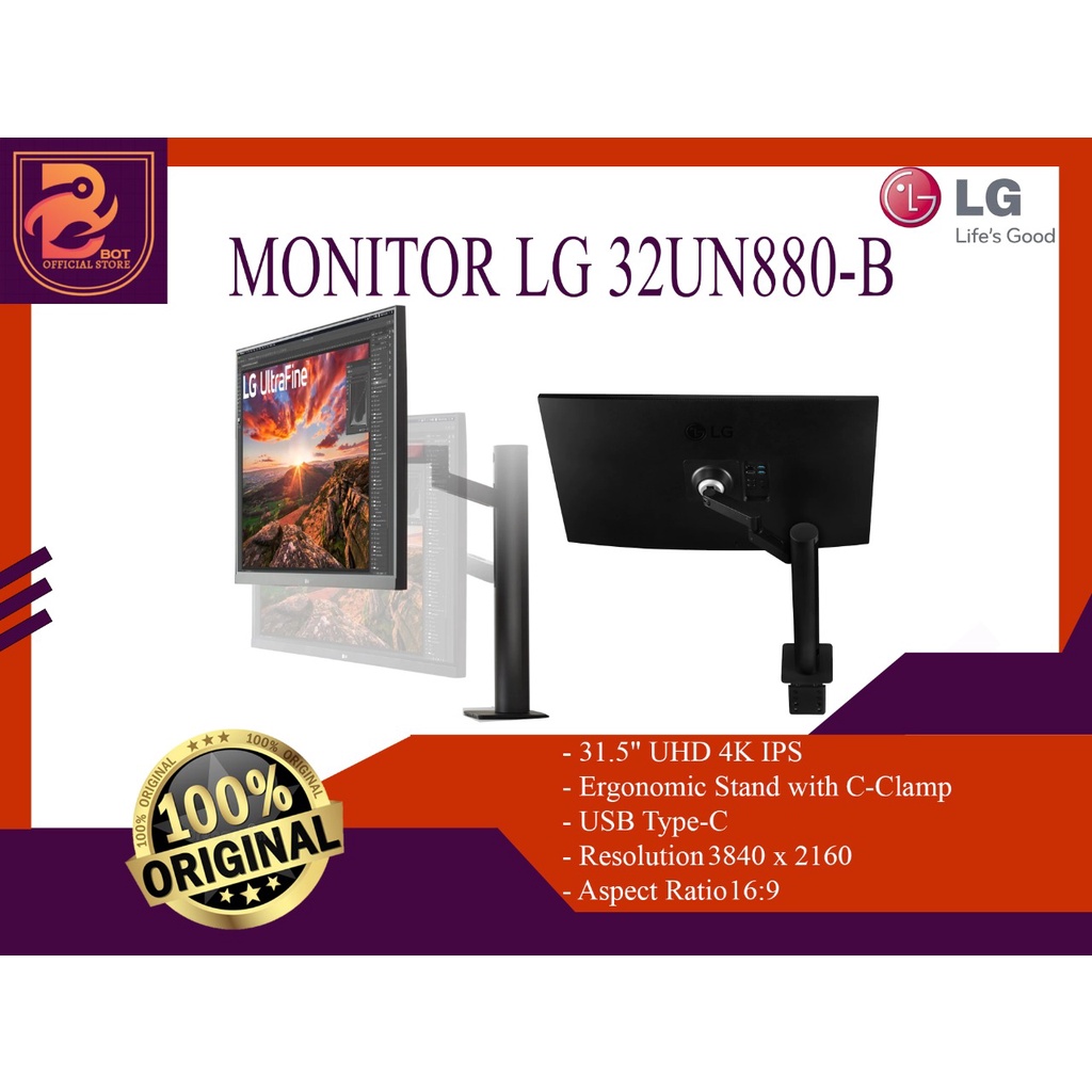 Jual Monitor LED LG 32UN880 4K Ultrafine IPS Ergo HDR USB C | 32UN880-b ...