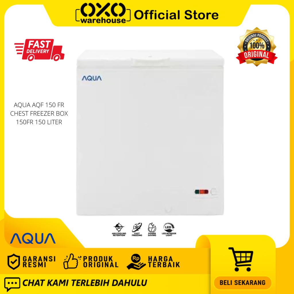 Jual AQUA Chest Freezer AQF 150 FR Box Lemari Es150 L Low Watt Garansi ...