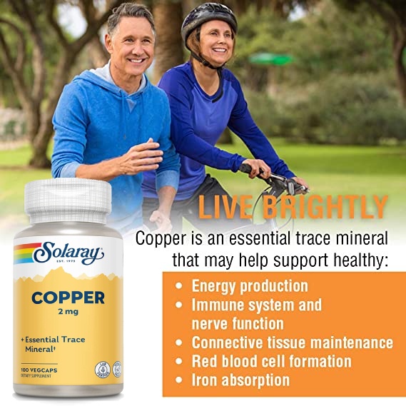 Jual Solaray Copper 2 mg 100 vegcaps Healthy Red Blood Cell Formation ...