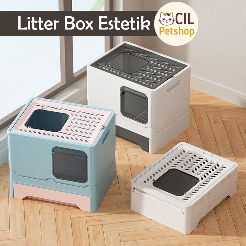 Jual Litterbox Kucing Tertutup Bak Pasir Kucing Estetik | Shopee Indonesia