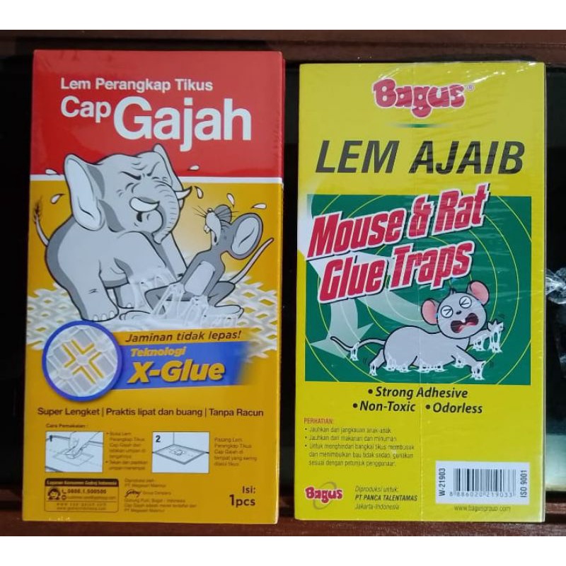 Jual Lem Tikus Cap Gajah papan Lem cap bagus | Shopee Indonesia