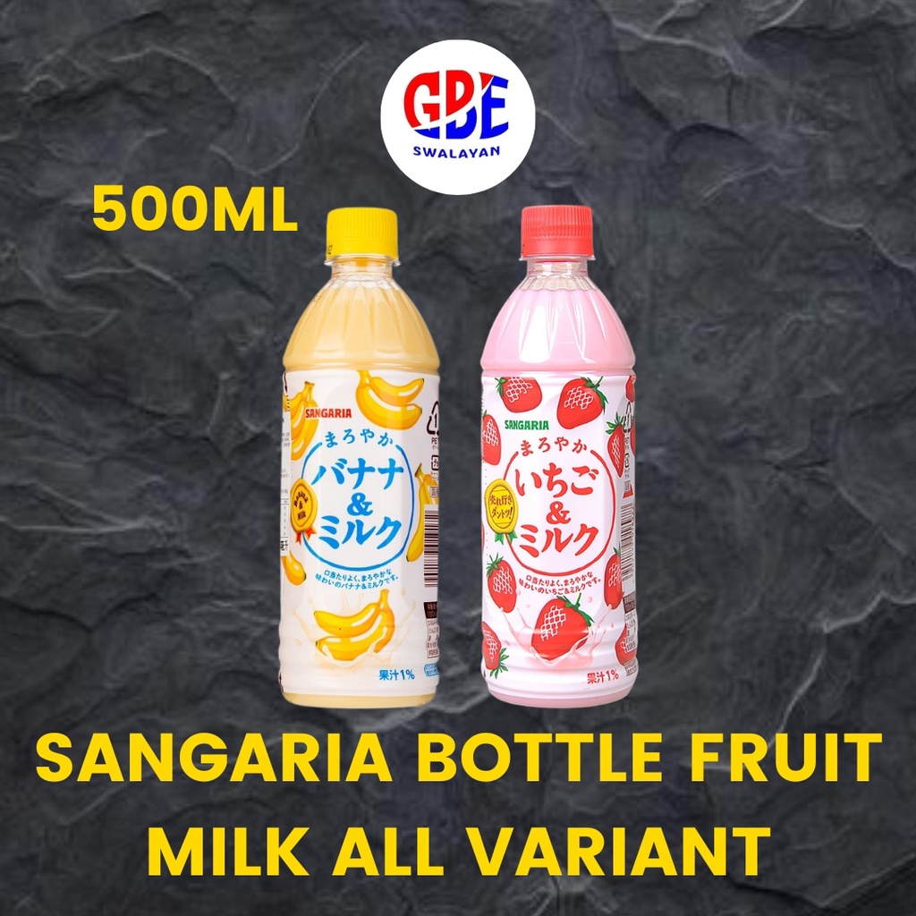 Jual Sangaria Bottle Milk 500 ML | Sangaria Banana Milk & Sangaria Strawberry Milk 500 ML ...