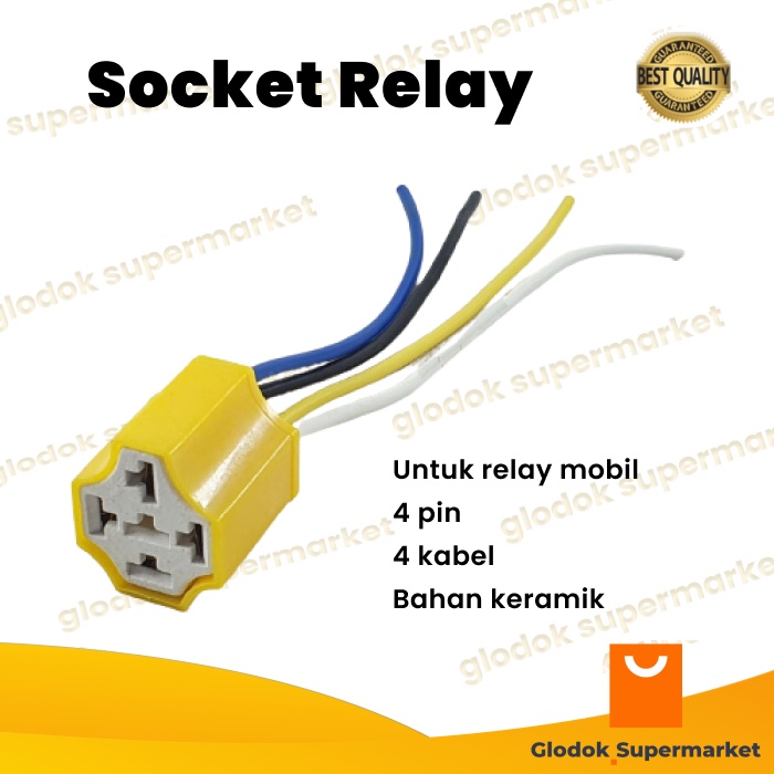 Jual Socket Relay 4 Kaki Keramik Soket Rilay Mobil 4 pin | Shopee Indonesia