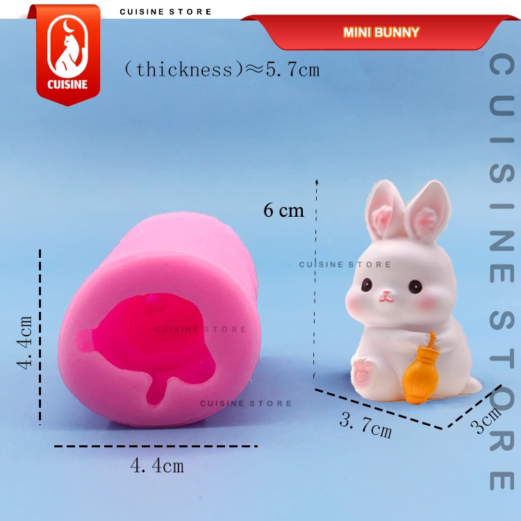 Jual [COD] Per PCS Cetakan Kue Puding Coklat 3D bentuk Bunny Kelinci ...