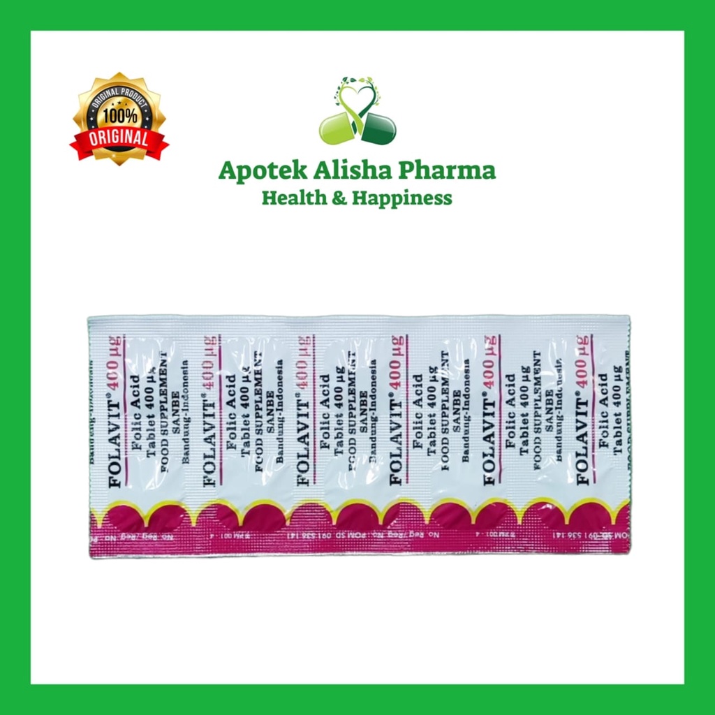 Jual Folavit 400mcg Strip 10 Tablet Suplemen Asam Folat Ibu Hamil ...