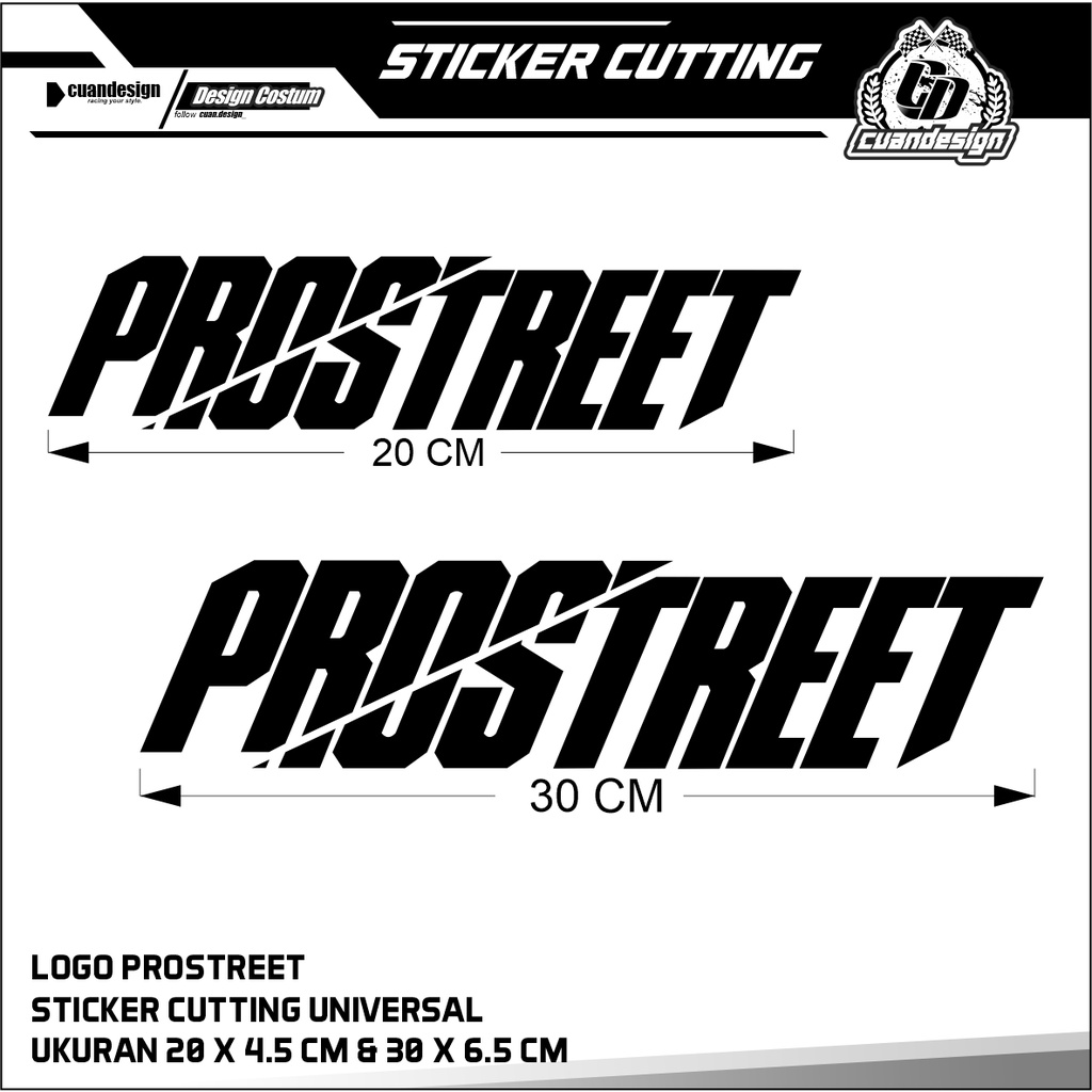 Jual PROSTREET STICKER CUTTING / STIKER CUTTING PROSTREET 1 WARNA UNTUK ...