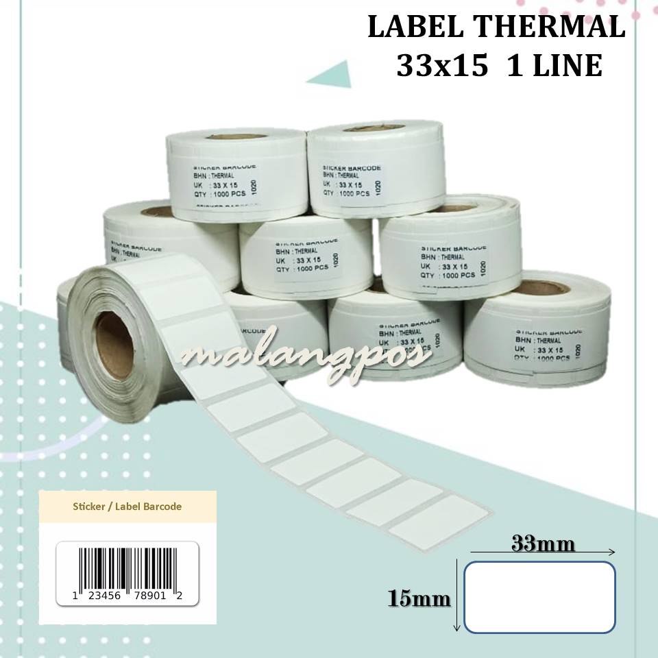 Jual Label Thermal Barcode 33x15 1 Line Isi 1000 Label Harga Barang ...