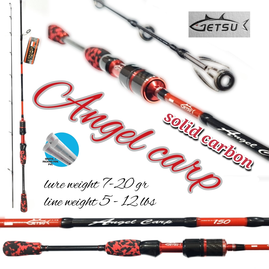 Jual joran getsu angel carp solid carbon 135 cm/ 150 cm 12 lbs | Shopee ...